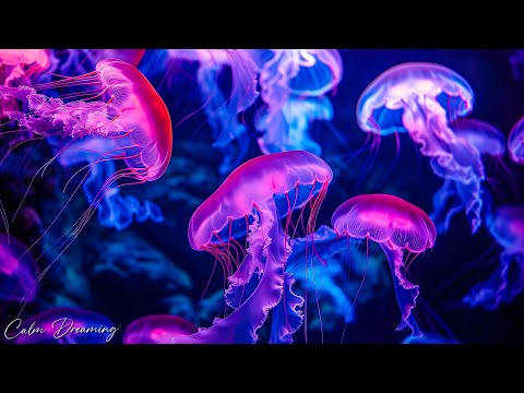 Neon Jellyfish Aquarium ~ Relaxing Music for Sleep, Study, Meditation & Yoga • MELATONIN RELEASE #4