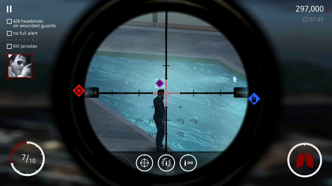 Hitman Sniper Chapter 4 Mission 22: 8 Headshots on Wounded Guards - YouTube