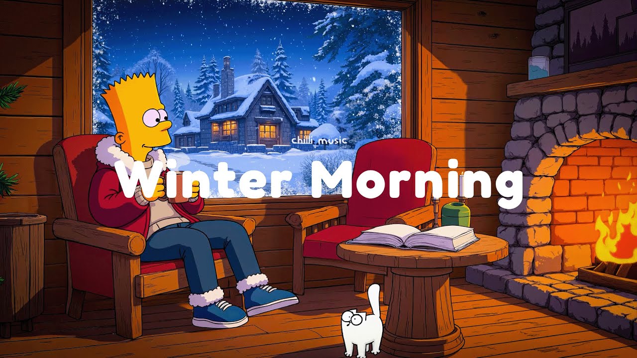 Winter Morning 🔥Cozy Lo-Fi Hip Hop 🌨️ Warm Playlist in Wooden Cabin ...