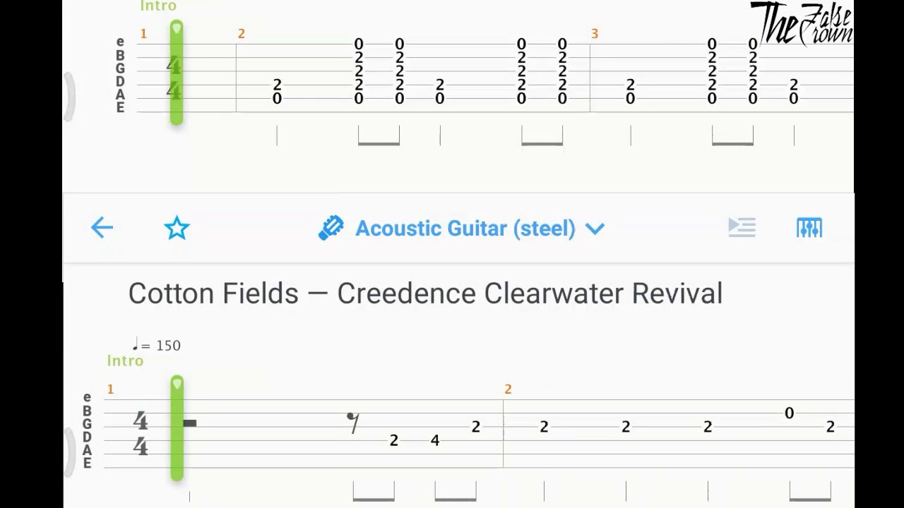 TAB GUITAR Creedence Clearwater Revival - Cotton Field \SONGSTER/ - YouTube