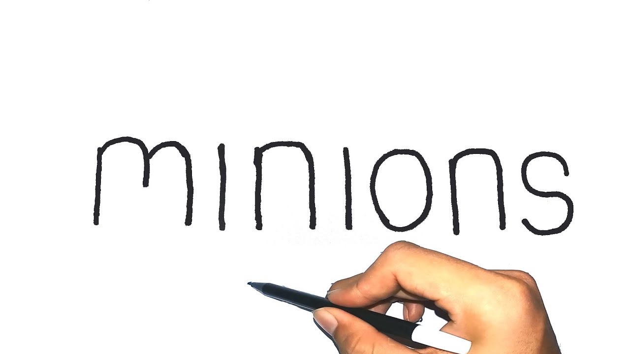 How to turn words minions into a minions - Drawing art on paper - YouTube