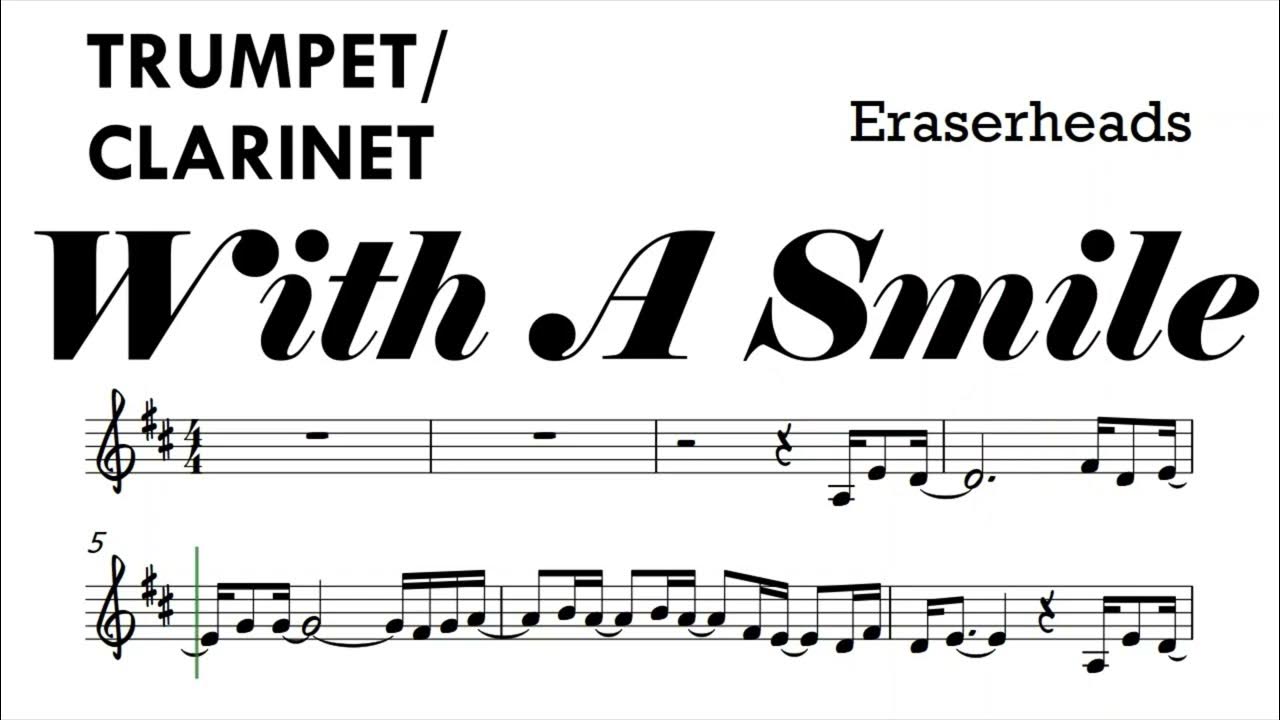 With A Smile Trumpet Clarinet Sheet Music Backing Track Play Along ...