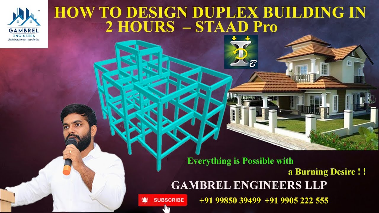 HOW TO DESIGN DUPLEX BUILDING IN 2 HOURS IN STAAD PRO | DUPLEX BUILDING ...
