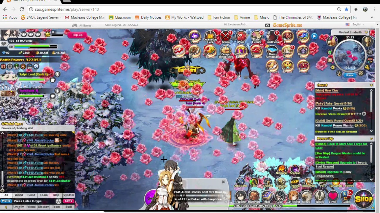 SAO's Legend Flower Rain on s136~143 - YouTube