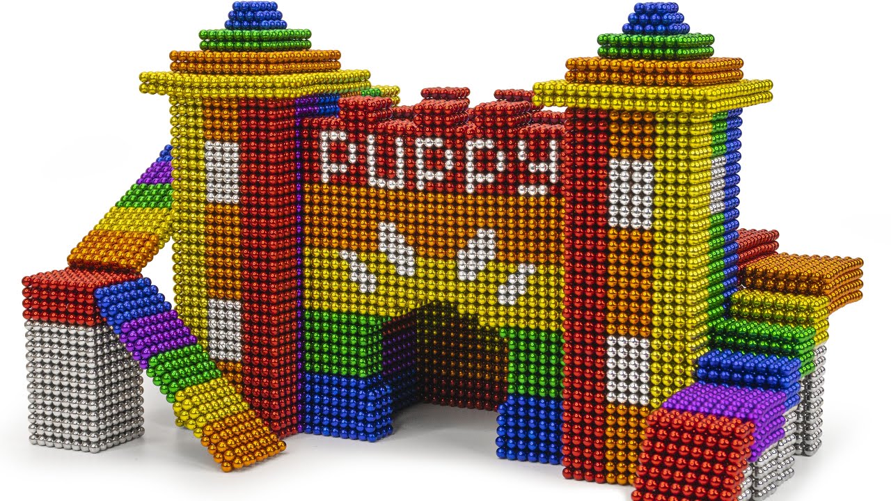 Magnet Challenge - How To Build Castle Dog House Outdoor Staircase From ...