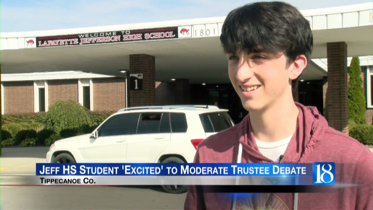 Jeff High School student 'excited' to moderate trustee debate - YouTube