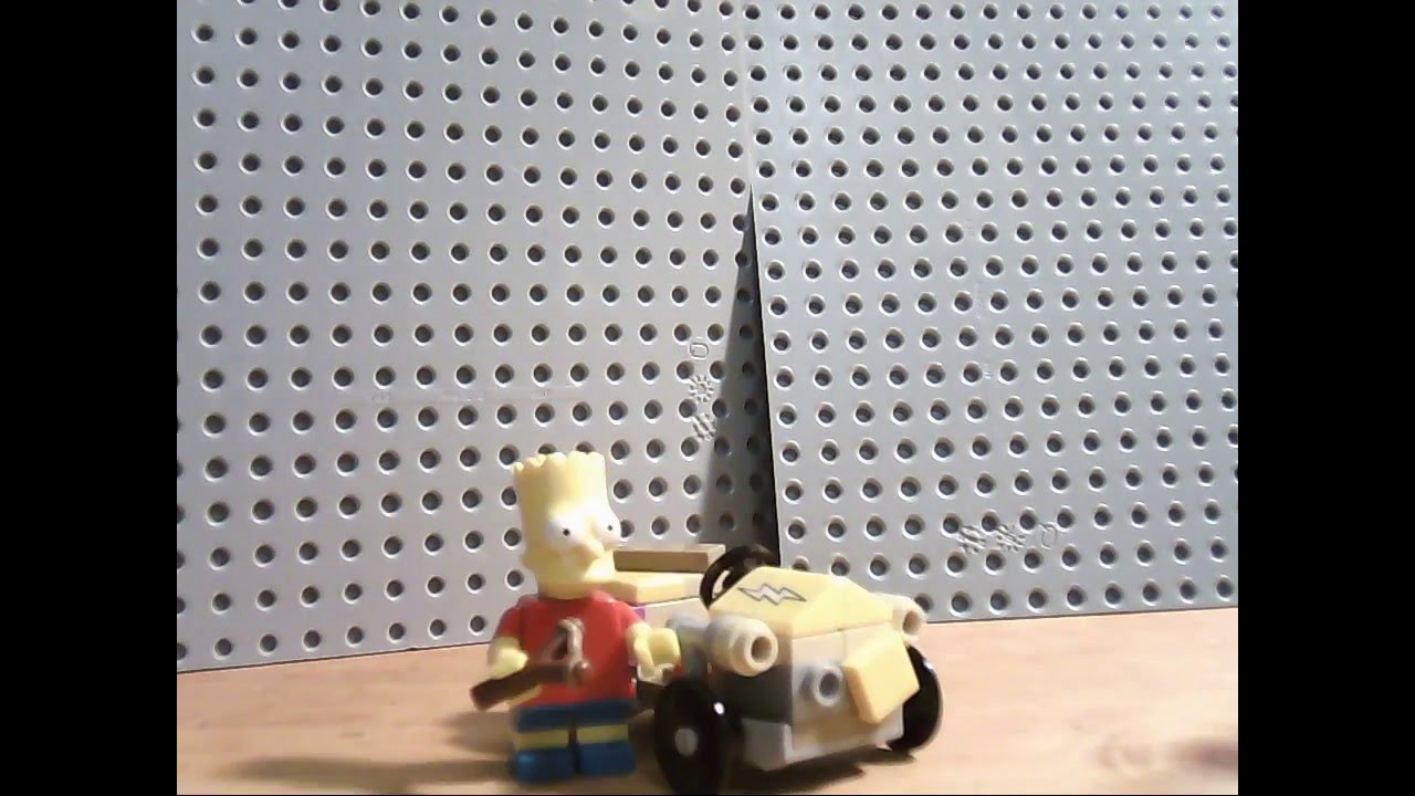 Bart shooting a slingshot at homer (Lego Simpsons Animation) - YouTube