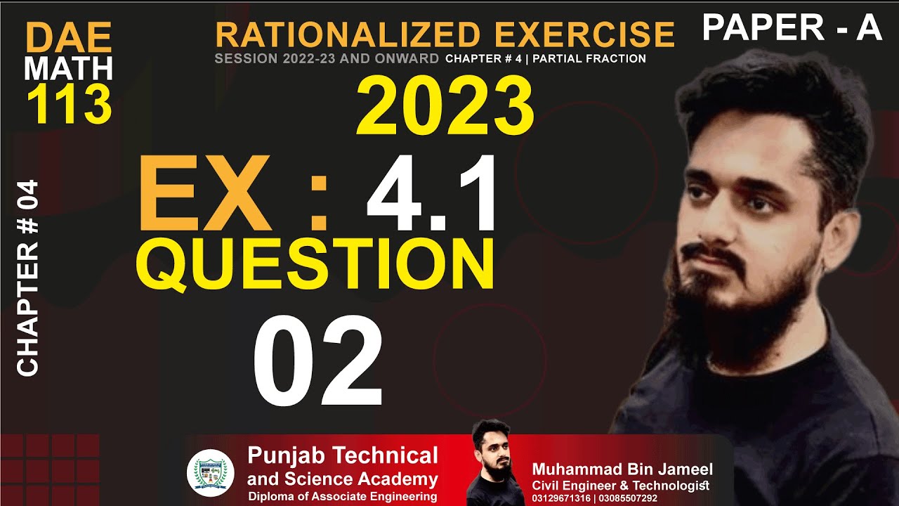 DAE MATH 113 Chapter 4 Exercise 4.1 Question 2 - YouTube