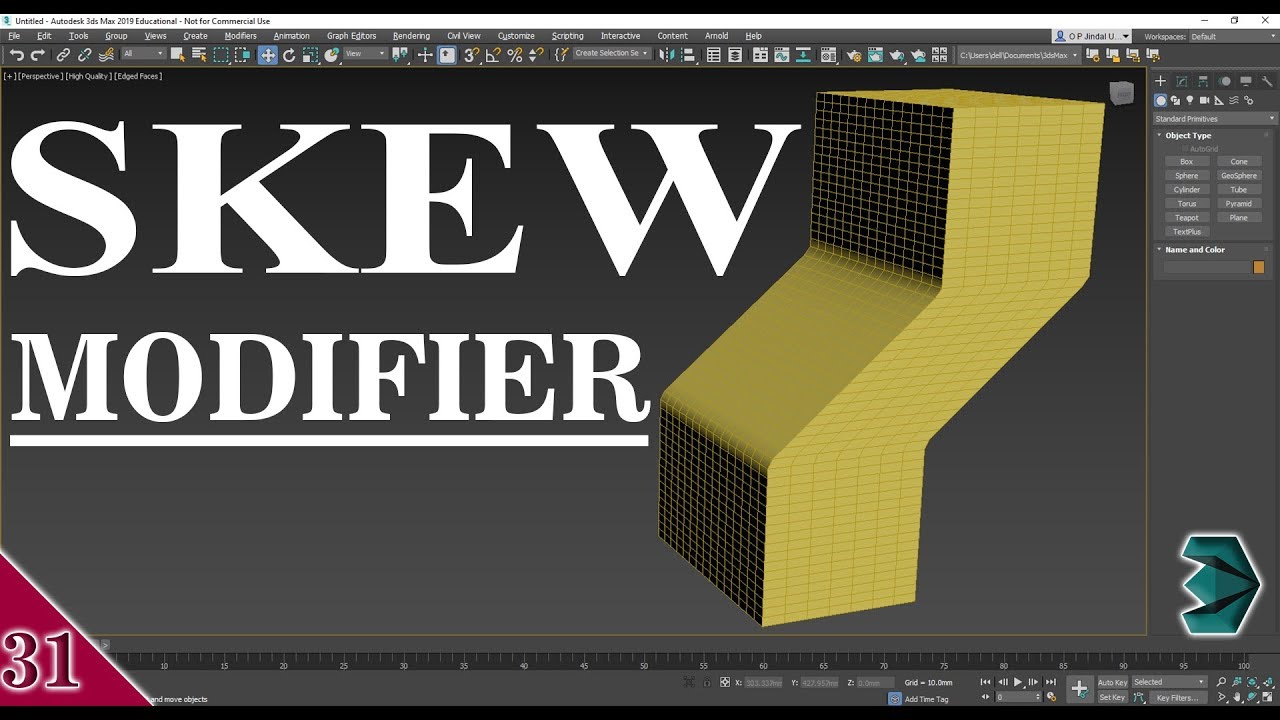 #31 || SKEW MODIFIER || 3DS MAX FULL MODELING TUTORIAL IN HINDI || - YouTube