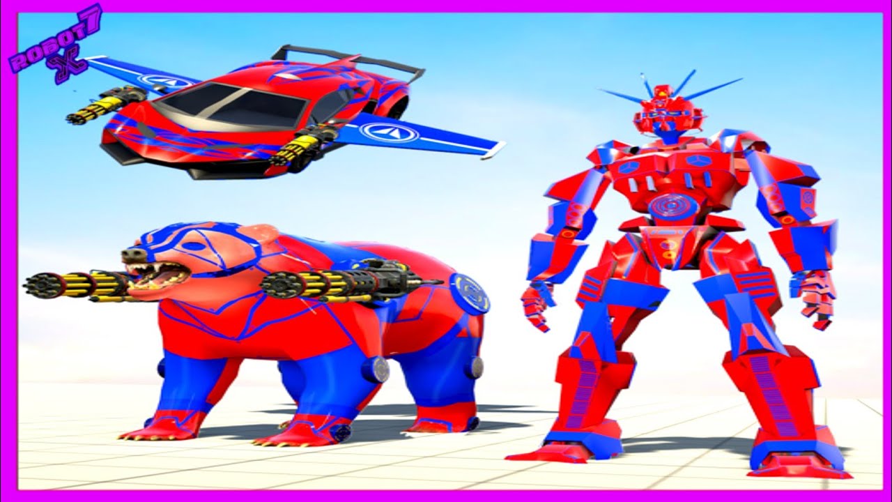 Flying Bear Robot Hero Game : Mega Robot Games Android gameplay - YouTube