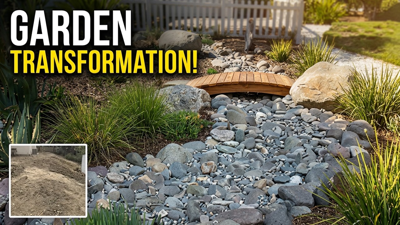 How to Build a Beautiful & Functional Dry Stream Bed - YouTube