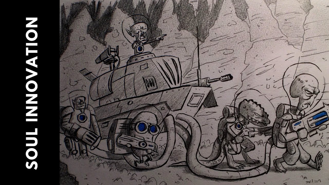 Space invaders drawing - YouTube