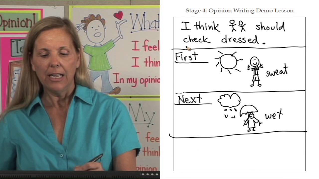 K-1 Opinion Writing about a Topic Stage 4 - YouTube