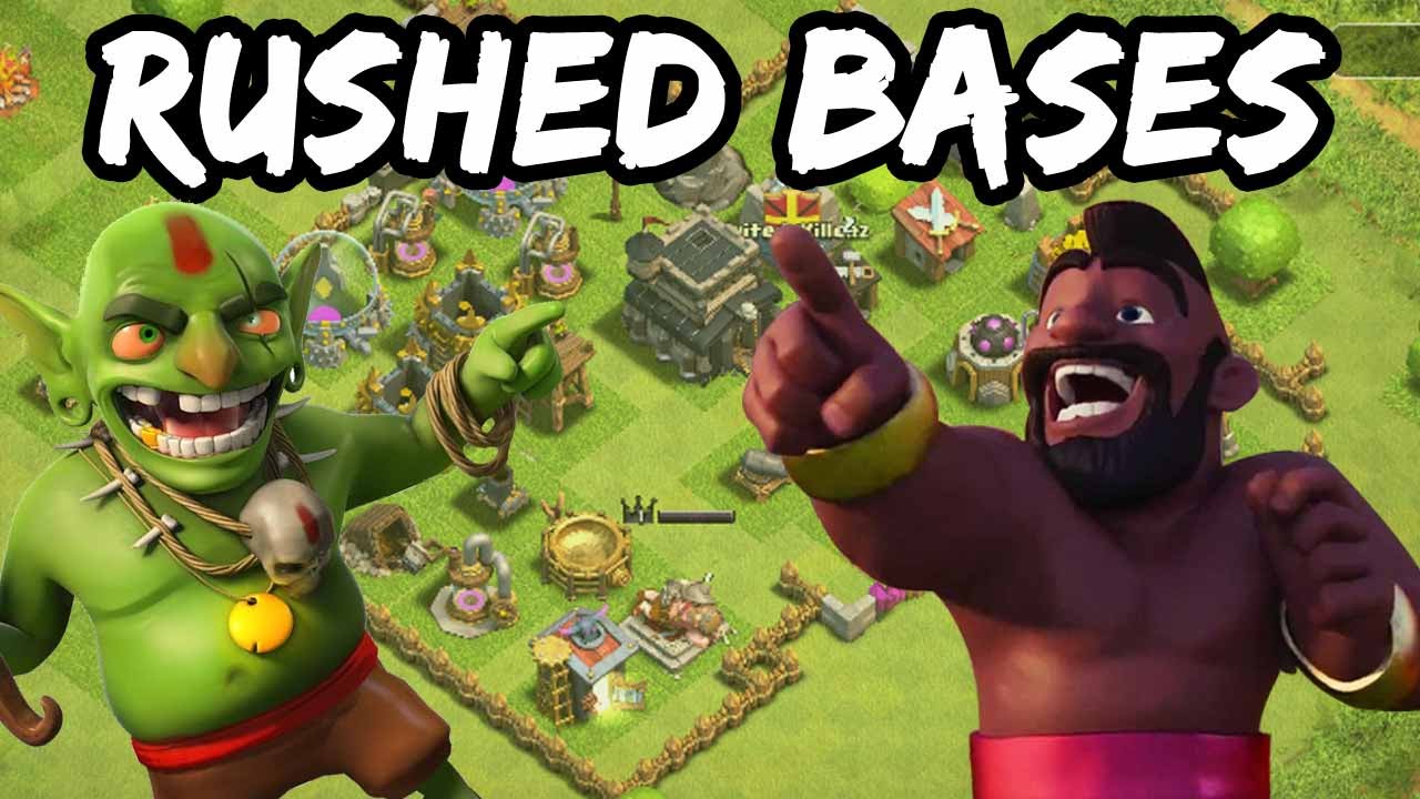 Top 5 ultimate rushed bases+attacks !! NOOOOBSTERLAND !! - YouTube