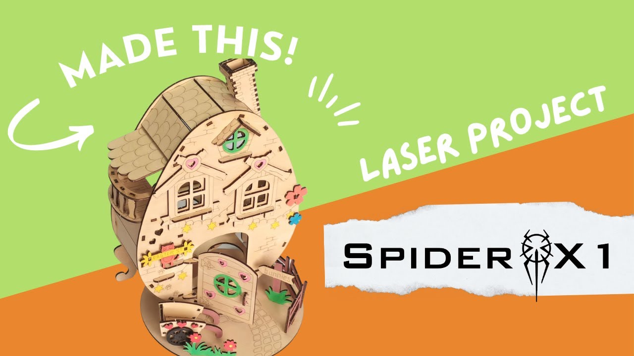 Spider X1 Laser Engraver Newest Work: Three-dimensional Wooden House ...