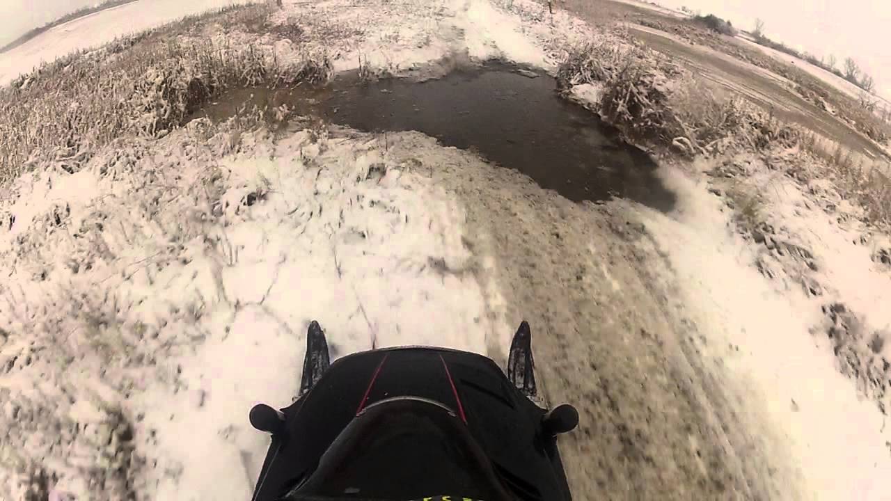 snowmobile hydroplane with studded track GOPRO - YouTube