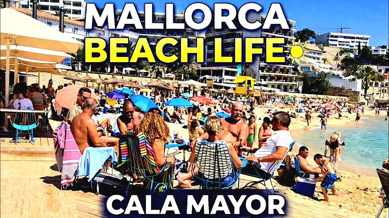 Mallorca Beach Life | Cala Mayor Beach Walk Palma Spain 4K - YouTube