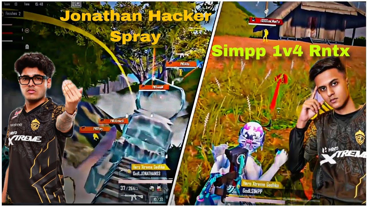 Simpp 1v4 Rntx ☠️🥵 Jonathan Hacker Spray 🥶 Simpp Domination 🥵 Godl BGIS ...