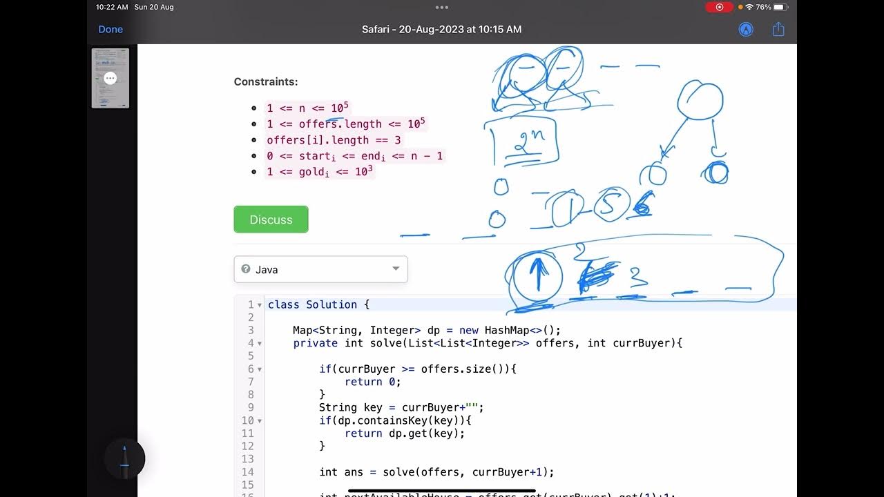 Leetcode Weekly contest 359 - Medium- Maximize the Profit as the ...