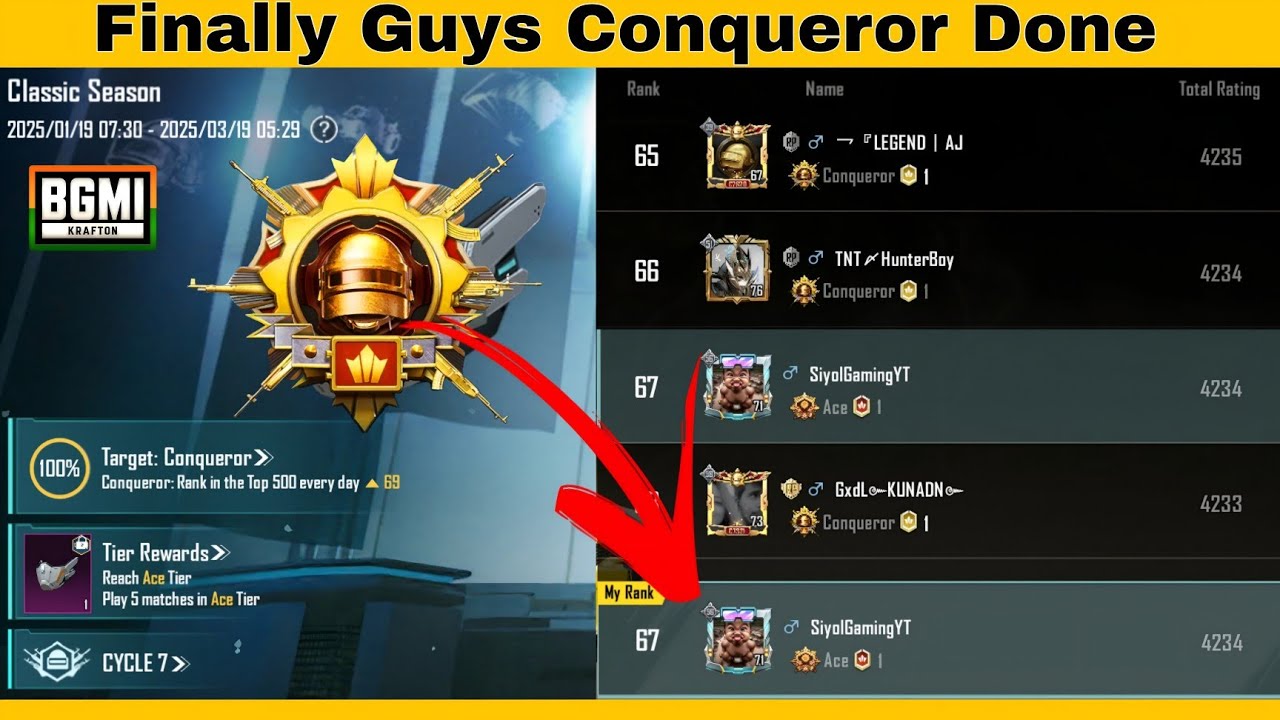 Finally Conqueror | Solo Rank Push Tips | How To Reach Conqueror ...