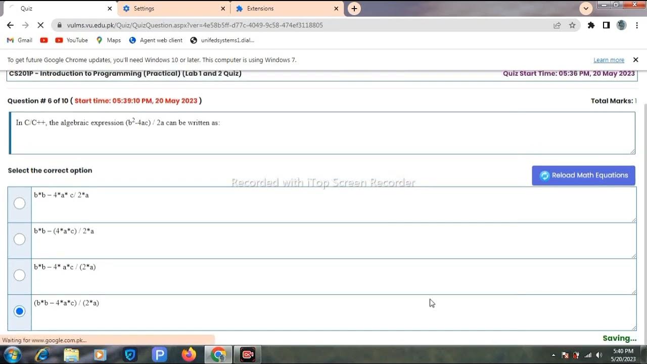 Cs201p Quiz Cs201p Spring Quiz 1 Youtube