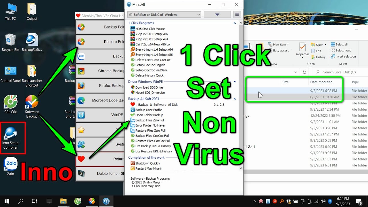 Tạo File.exe "Không có Virus". Inno Setup đóng gói tất cả files, folder ...