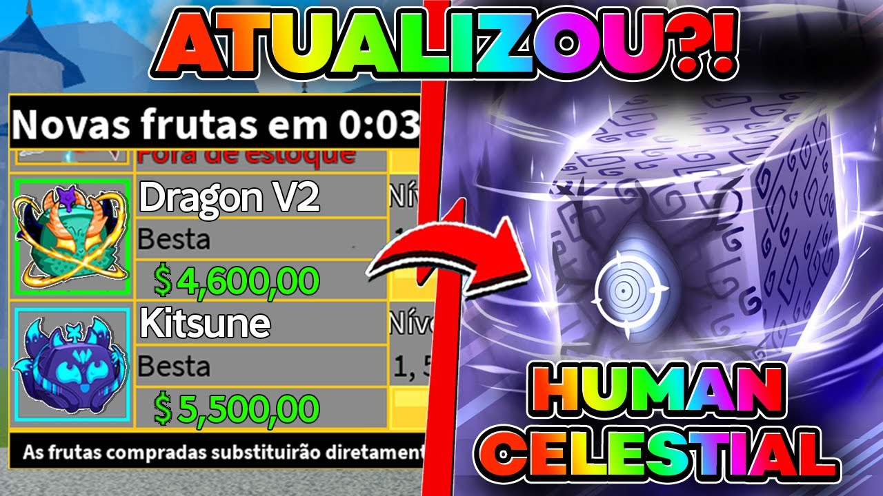 FINALMENTE KITSUNE e DRAGON V2!! REVIVE V2 e HUMAN CELESTIAL no BLOX ...