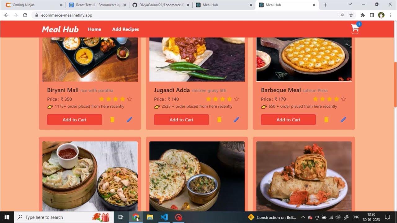 Ecommerce Food Website(MEAL HUB) - YouTube