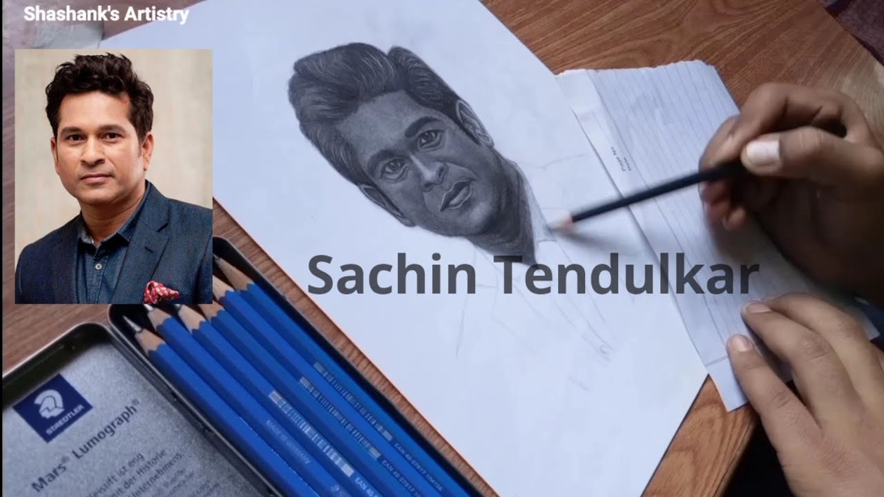 Sachin Tendulkar portrait drawing || Sachin Tendulkar art || Shashank's ...