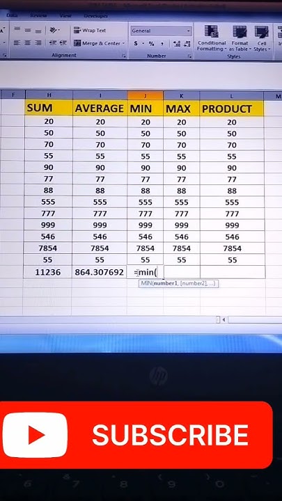 How to calculate sum,avg,min,Max and product in Excel...#ytviral #excel #yt - YouTube