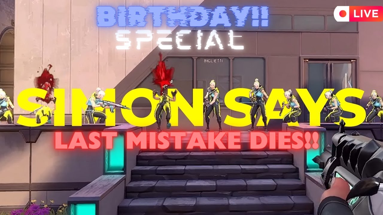 BIRTHDAY BASH! Valorant Simon Says - Last One Standing Wins! - YouTube