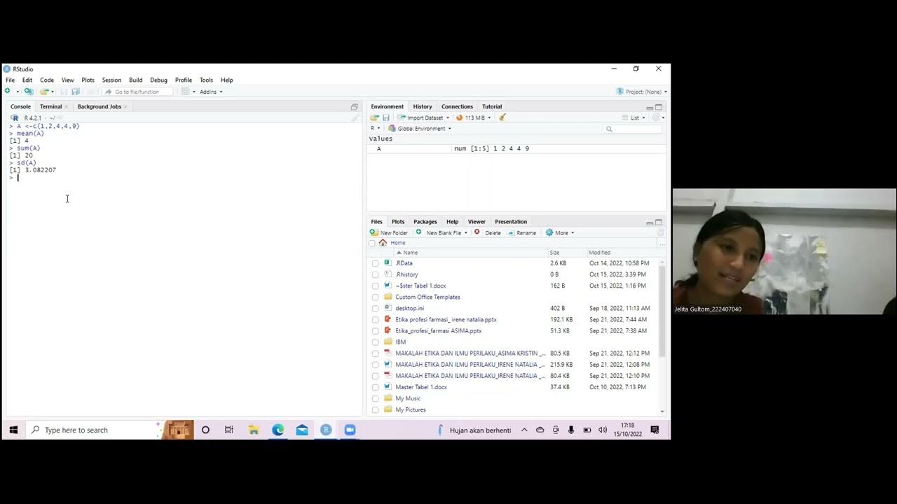 Pengenalan Menu dan Bahasa Pemrograman Dasar RStudio. - YouTube
