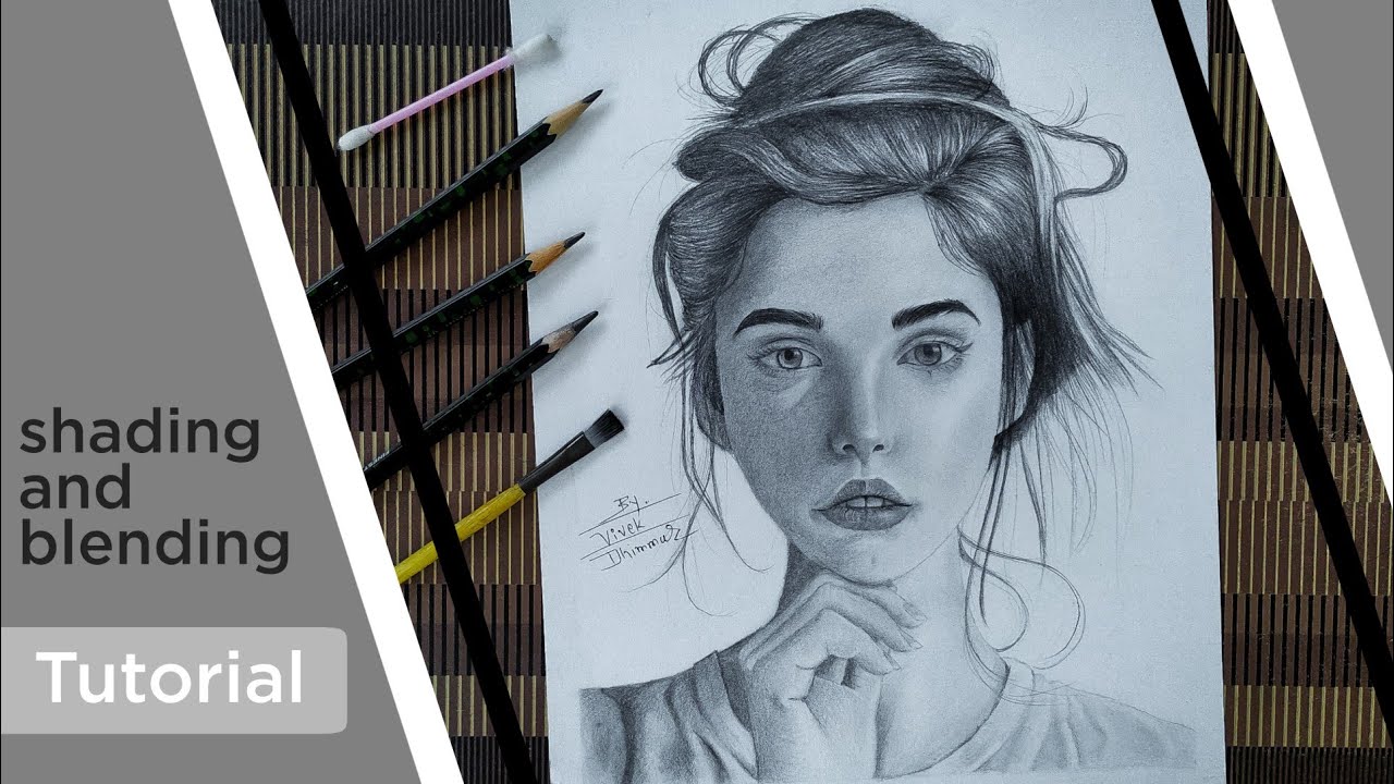 Beautiful girl portrait drawing | shading and blending tutorial | by ...