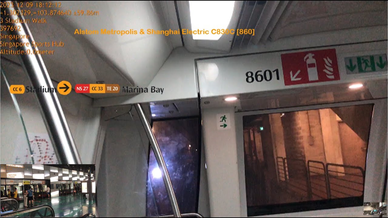 [SMRT] Circle Line Extension Full Ride - Alstom Metropolis C830C [860 ...