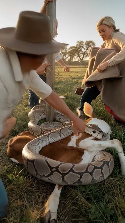 Sunset Ranch - Python Coils Around a Calf at Dusk - YouTube
