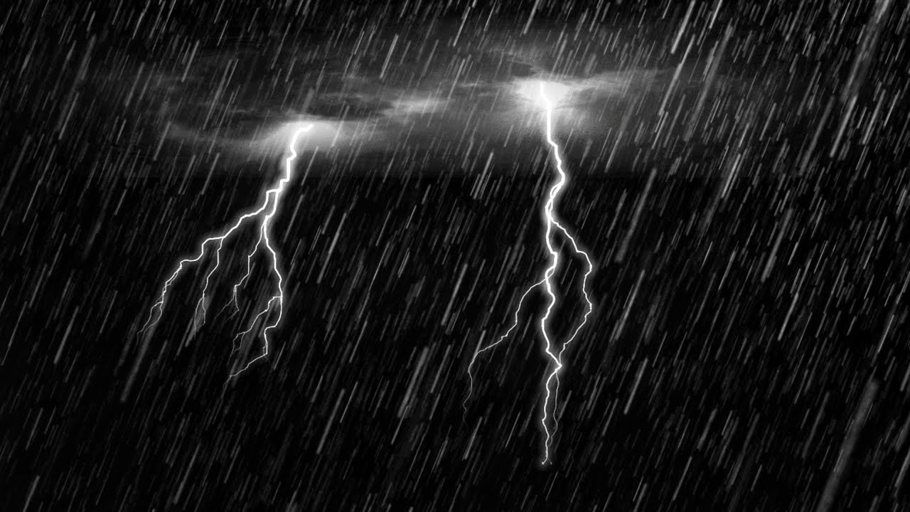 THUNDER and RAIN Sounds for Sleeping BLACK SCREEN | Sleep and ...