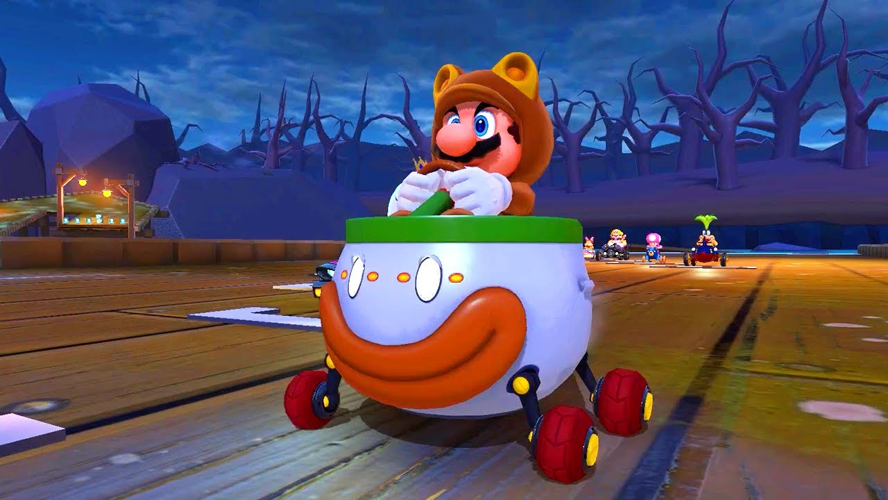 Mario Kart 8 Deluxe NEW DLC Tracks - Rock Cup 200cc (Tanooki Mario ...