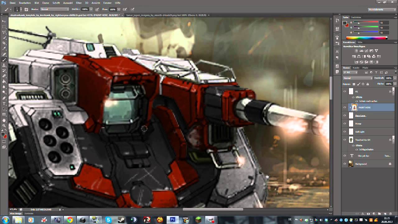 Mechwarrior Online Speedart // Tamar Jäger Shadow Hawk - YouTube