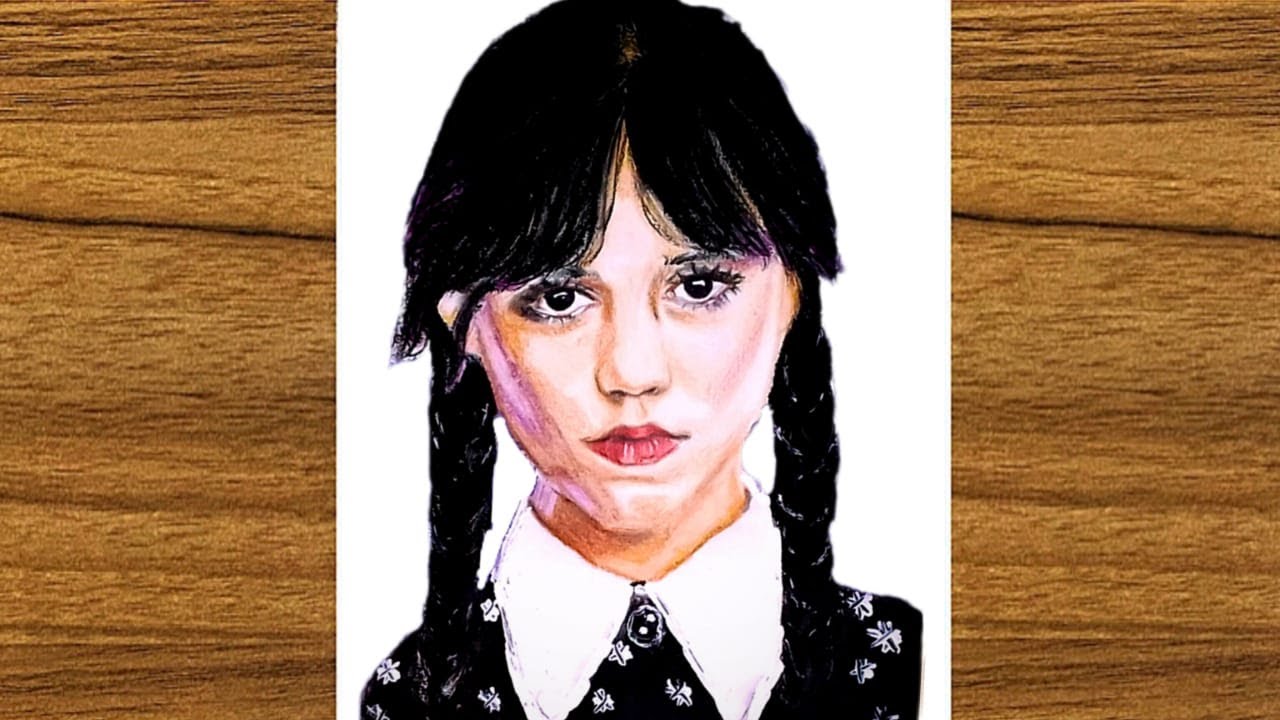 How to Draw WEDNESDAY ADDAMS // Drawing WEDNESDAY ADDAMS From The ...