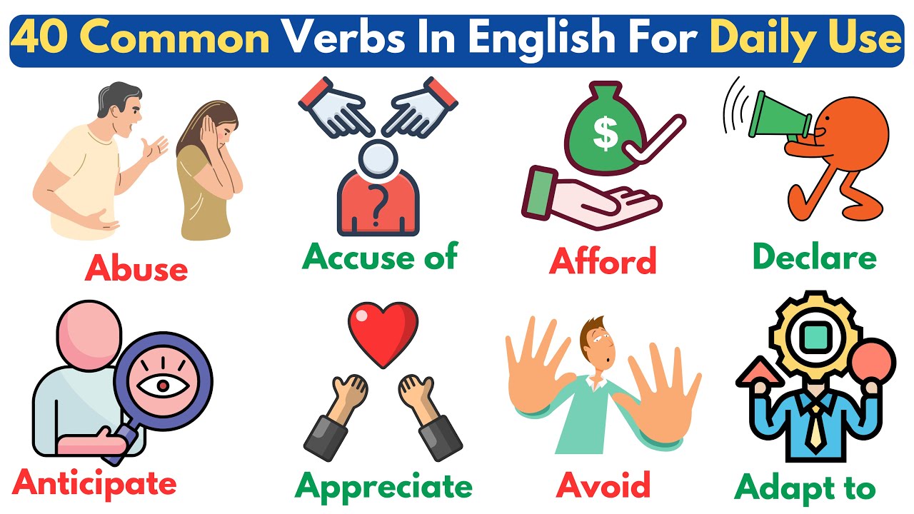 40 Common Verbs Vocabulary In English For Daily Use | Daily Use English ...