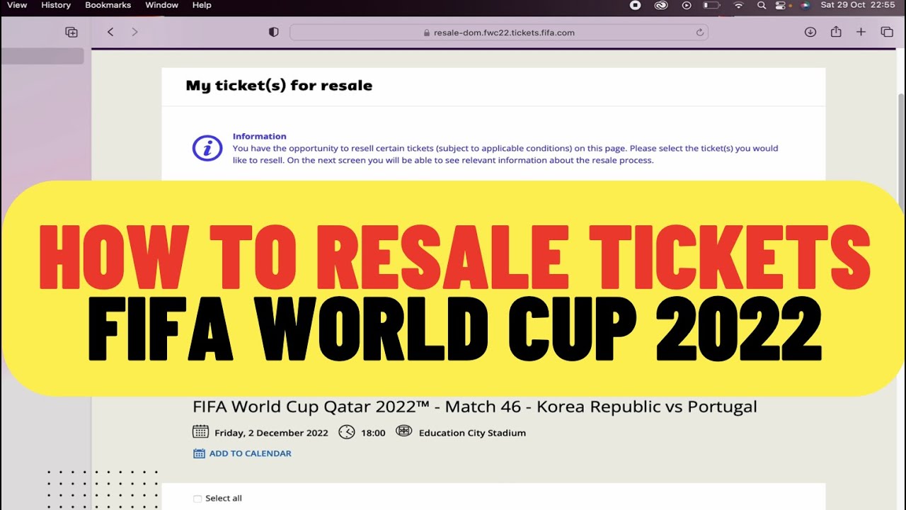 How To Resale Fifa Tickets Worldcup 2022 #fifa22 #fifatickets # ...