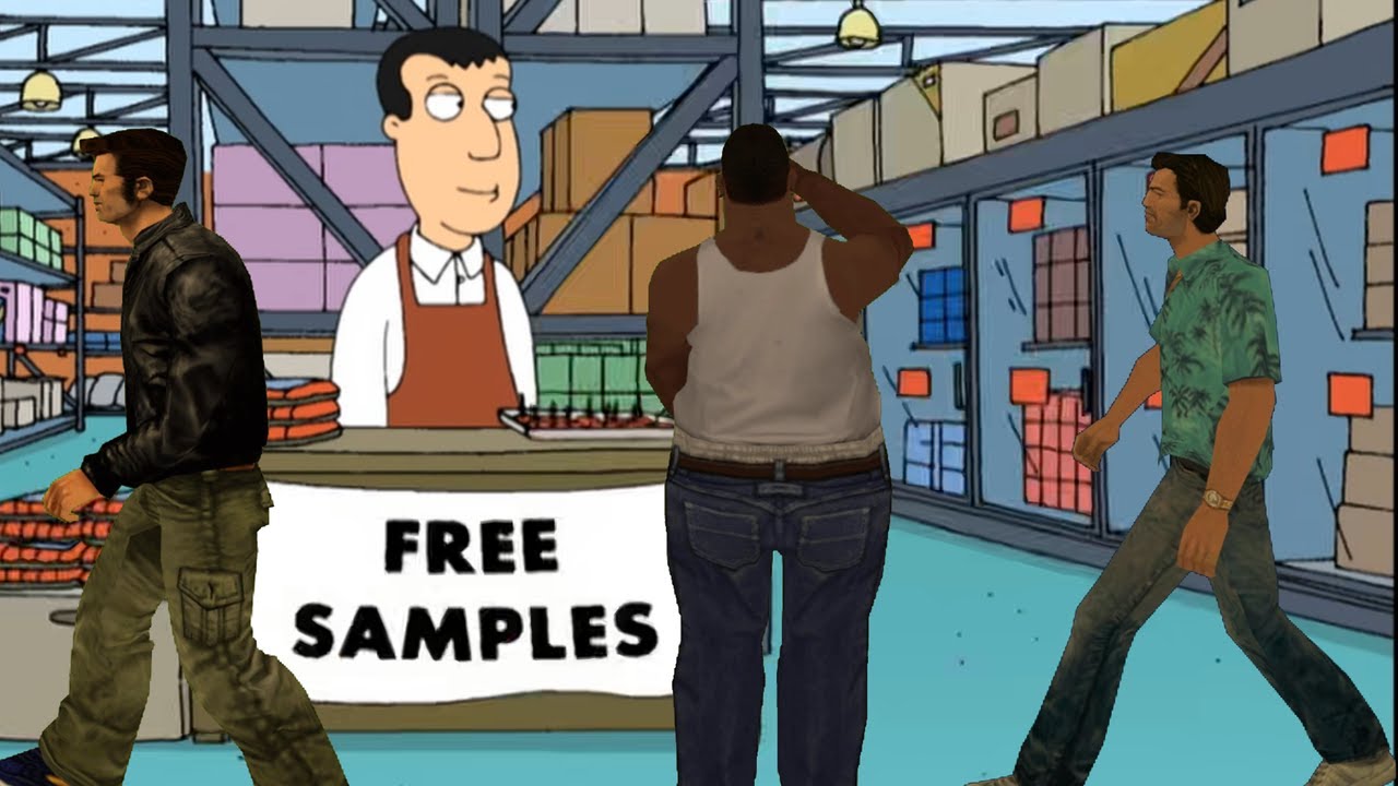 CJ tries some free samples of food in the mall - YouTube