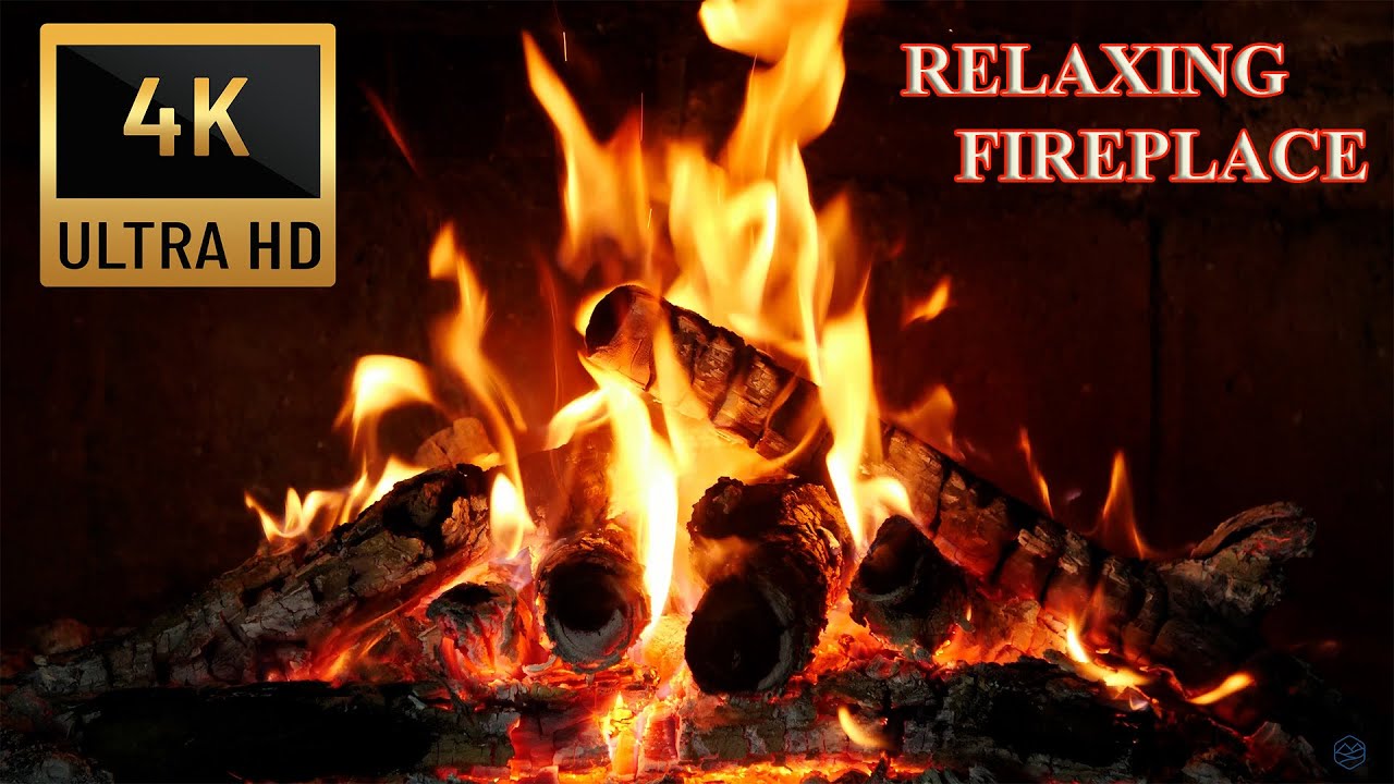 Cozy Fireplace 4K (10 HOURS). 🔥 Fireplace Ambience with Crackling Fire ...