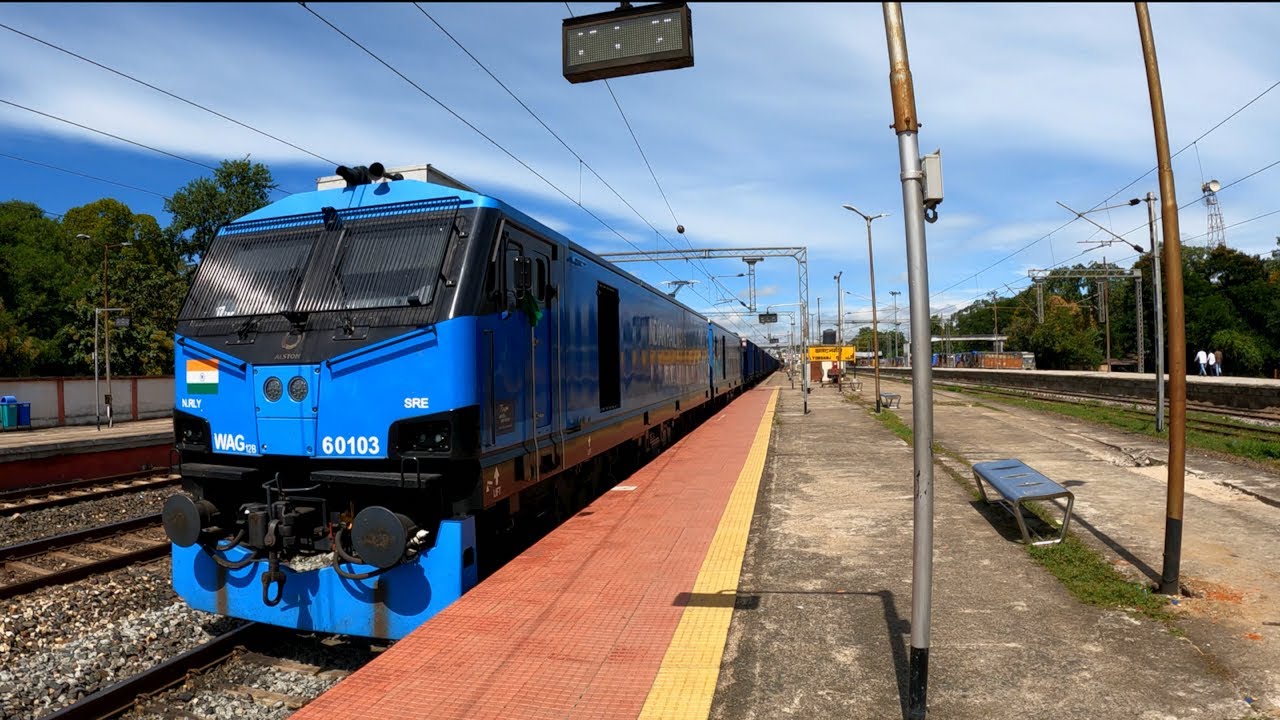 Beautiful WAG 12 Locomotive High speed | Maal Gaadi Freight Train pass ...