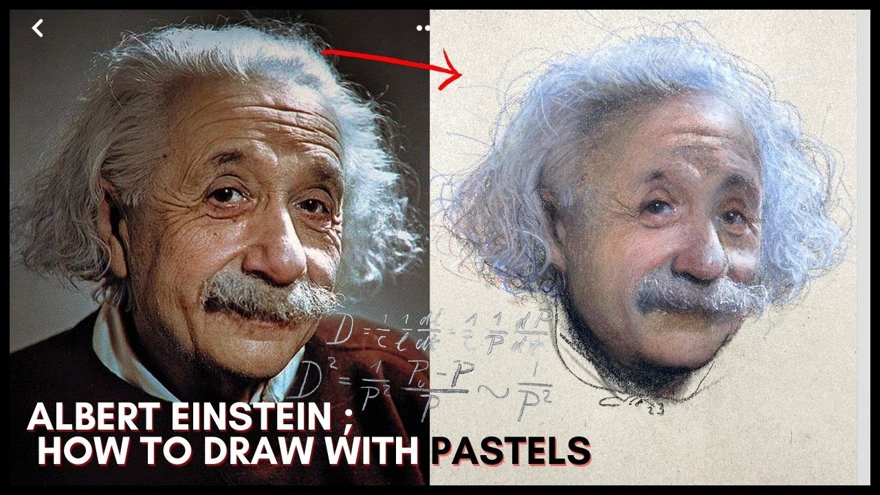 How to draw portrait (Albert Einstein) - YouTube