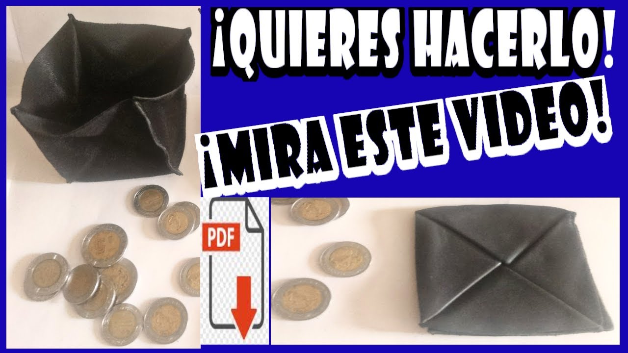 Monedero origami, de piel, tutorial, como lo hago. - YouTube