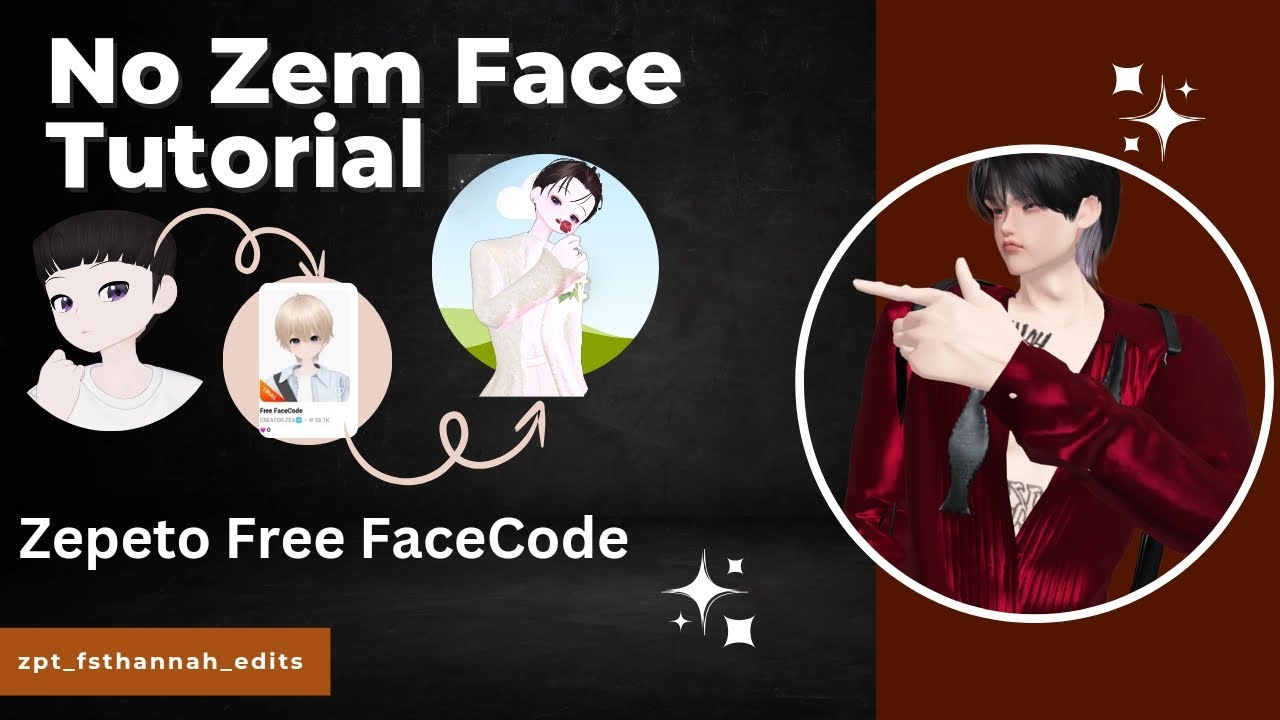 Zepeto Face Tutorial | No Zem Needed | Cute Anime Boy Face | Free ...