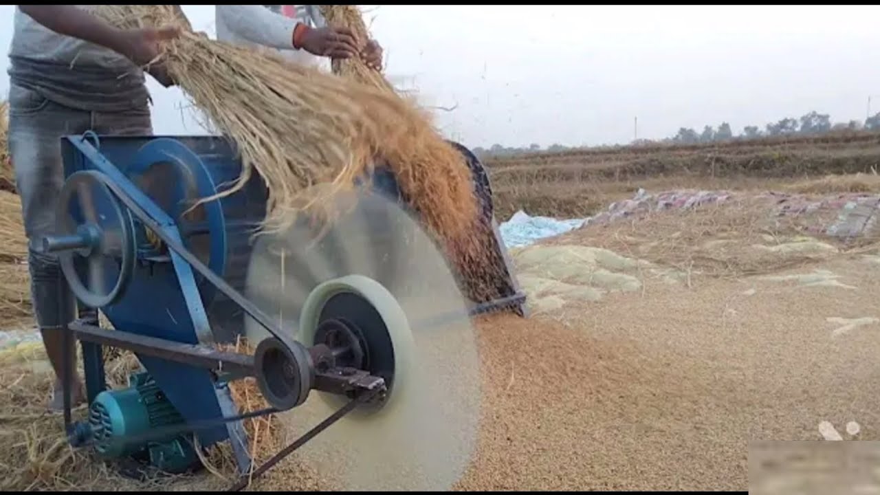 #dhan jharne ki machine pankha wala || raddy thresher machine with fan ...