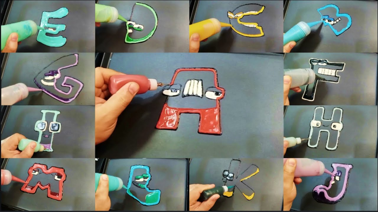 Alphabet Lore A to M Pancake Art - YouTube