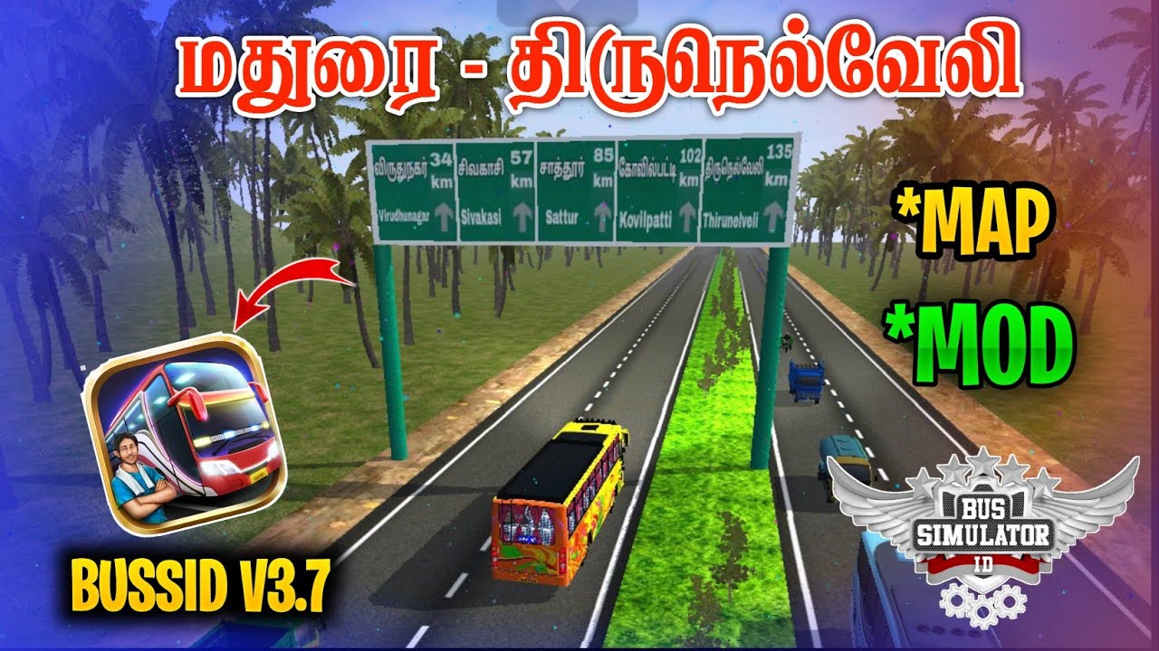 New Madurai To Thirunelveli Map Mod Tamil | Bus Simulator Indonesia | New Map Mod For Bussid # ...